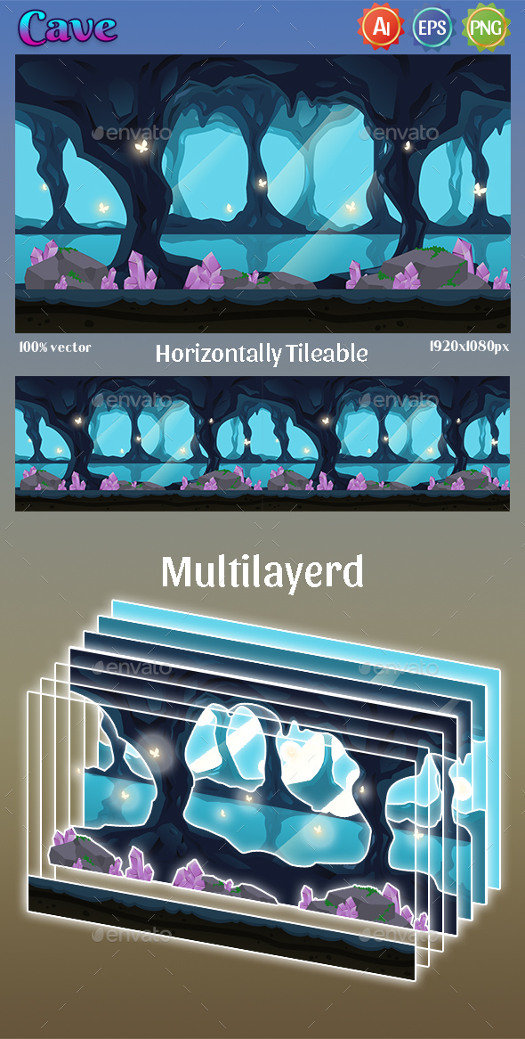 Cave 2D Game Assets from GraphicRiver
