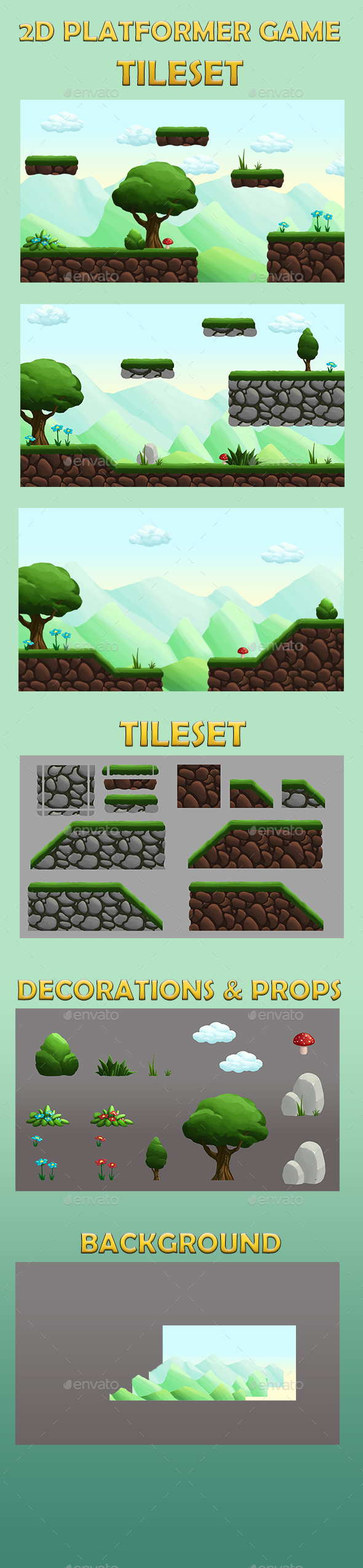 2D Platformer Game Assets from GraphicRiver