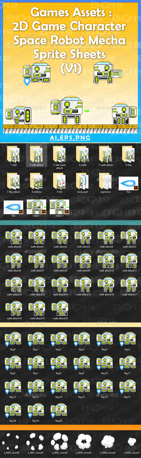 Game Sprites & Sheet Templates from GraphicRiver