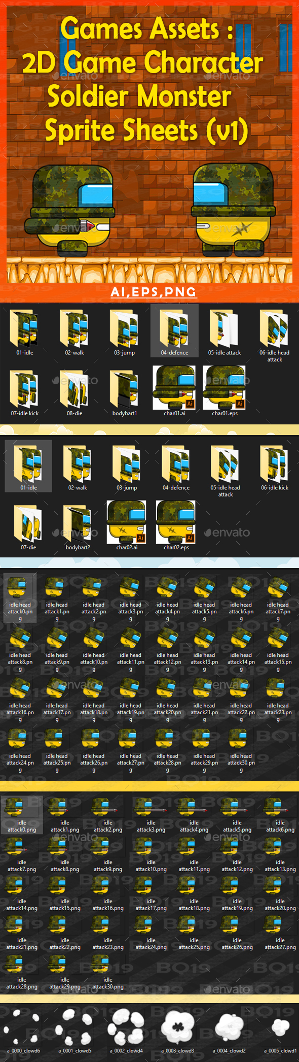 Game Sprites & Sheet Templates from GraphicRiver