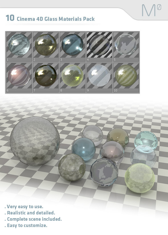 Glass 3D Materials & Shaders from 3DOcean