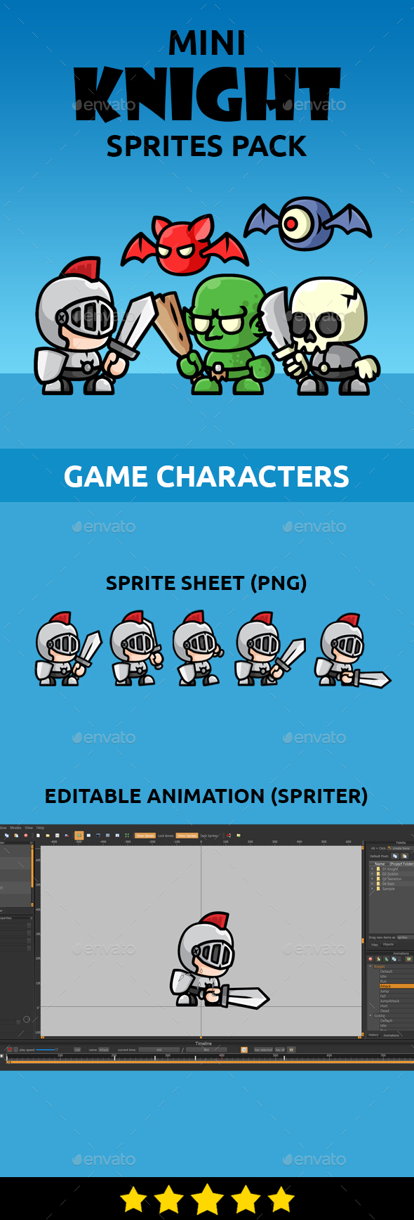 Chibi Game Sprites & Sheet Templates from GraphicRiver