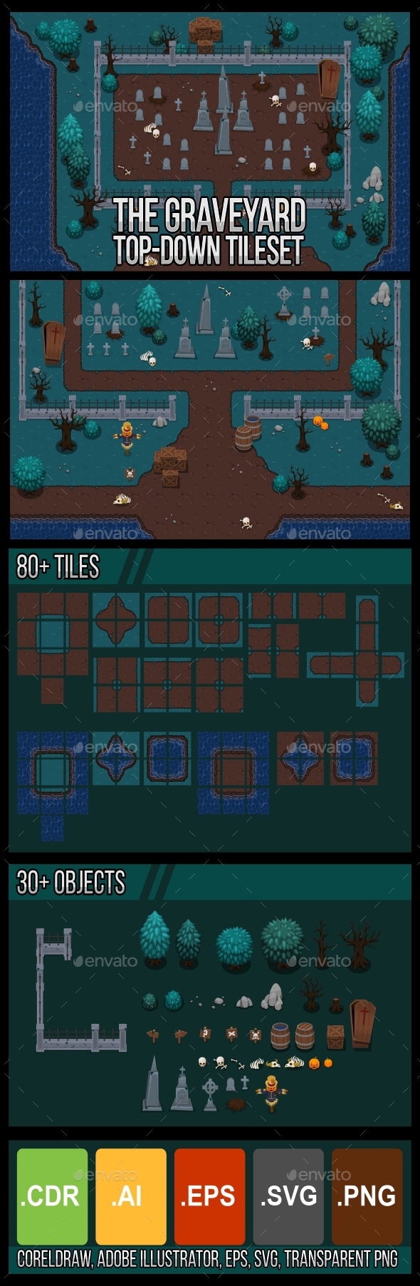 Top-down 2D Game Tilesets from GraphicRiver