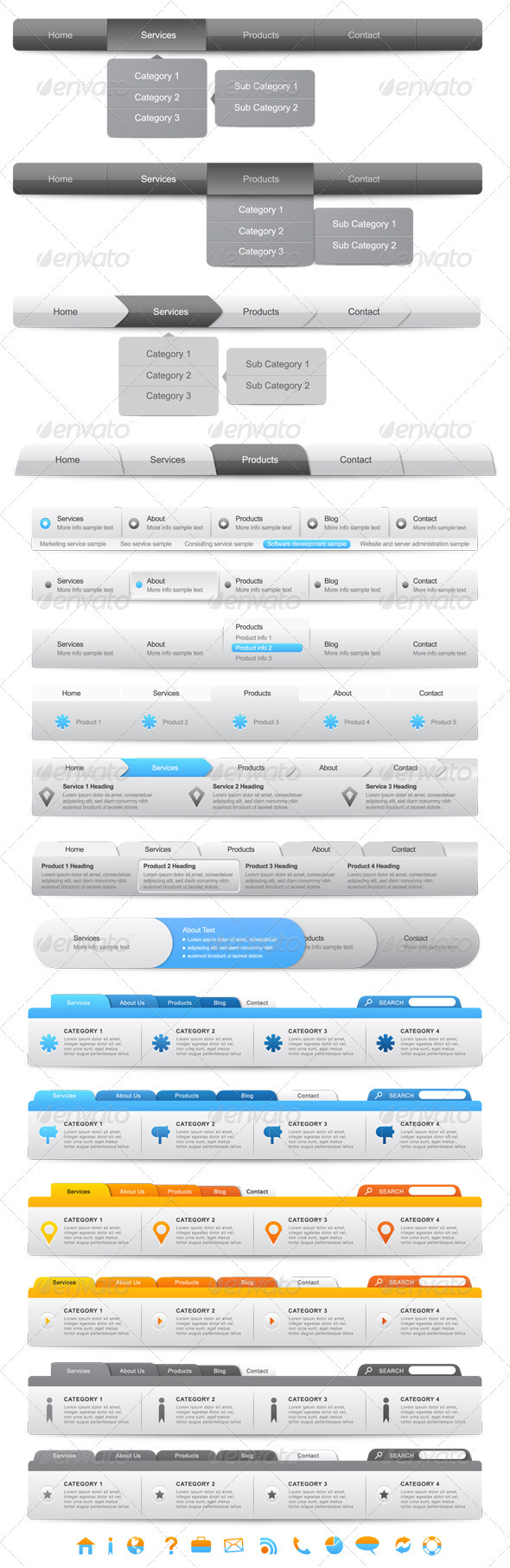 Navigation Bar Templates from GraphicRiver