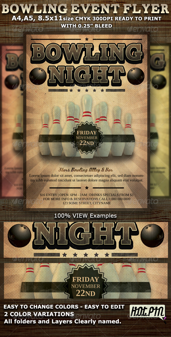 Bowling Graphics, Designs & Templates | GraphicRiver
