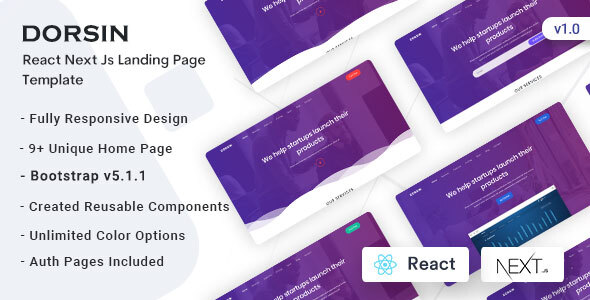 Dorsin React Next Js Landing Page Template Mister Themes