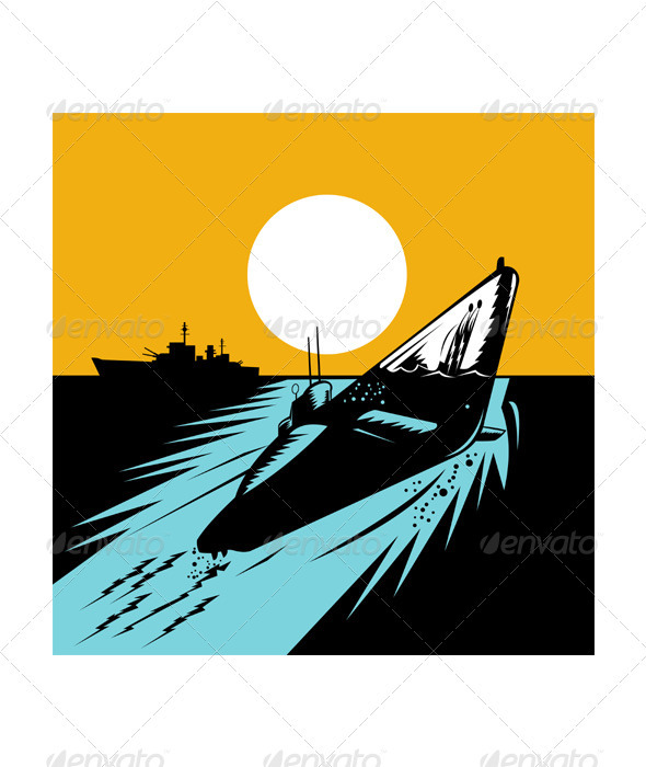 Submarine Graphics, Designs & Templates | GraphicRiver