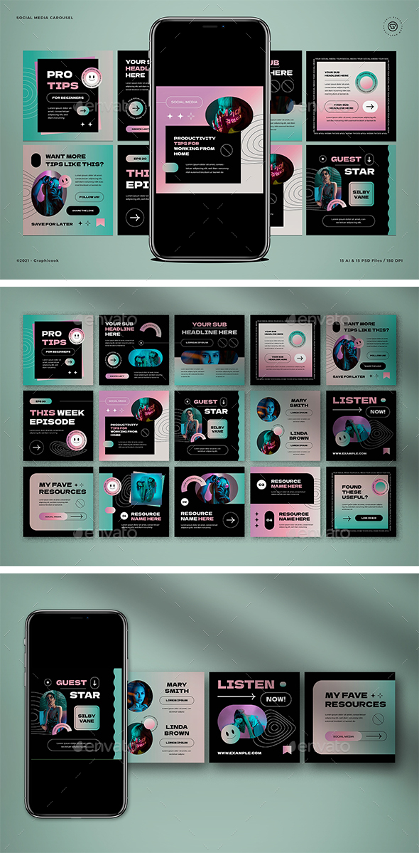 Carousel Graphics, Designs & Templates | GraphicRiver