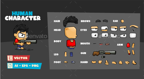 Gun 2D Game Assets from GraphicRiver