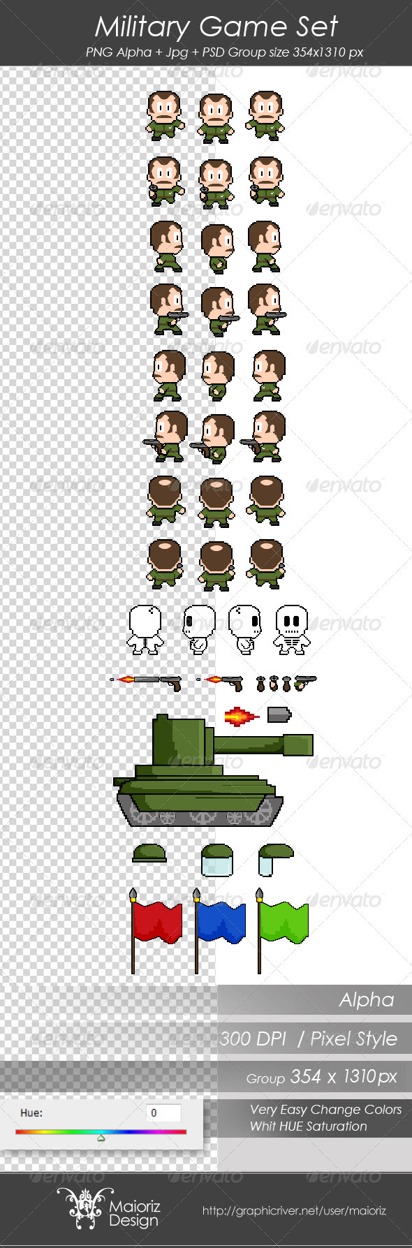 Tank Game Sprites & Sheet Templates from GraphicRiver