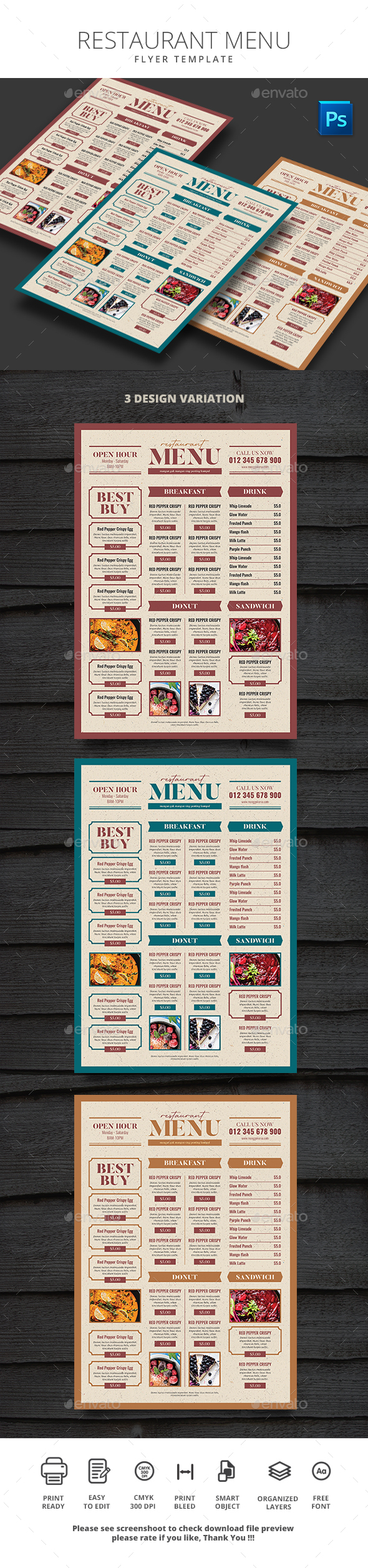 Menu Graphics, Designs & Templates from GraphicRiver