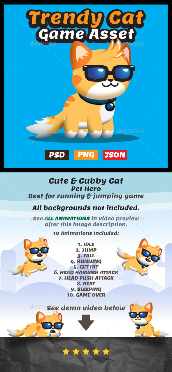 Cat 2D Game Assets from GraphicRiver