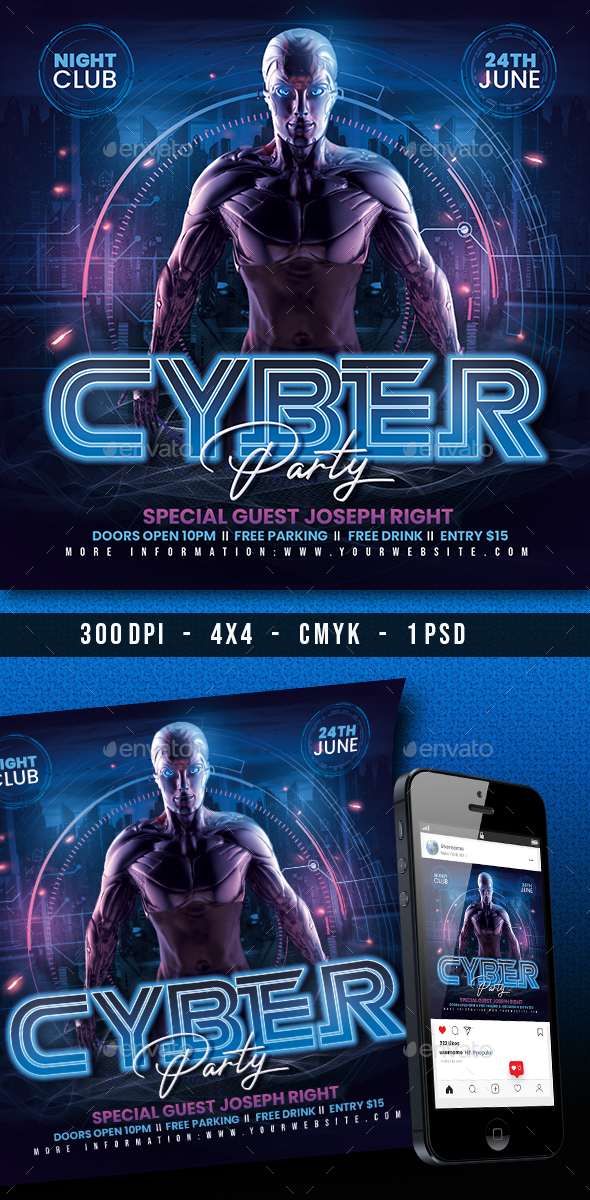 Cyberpunk Club Graphics, Designs & Templates from GraphicRiver