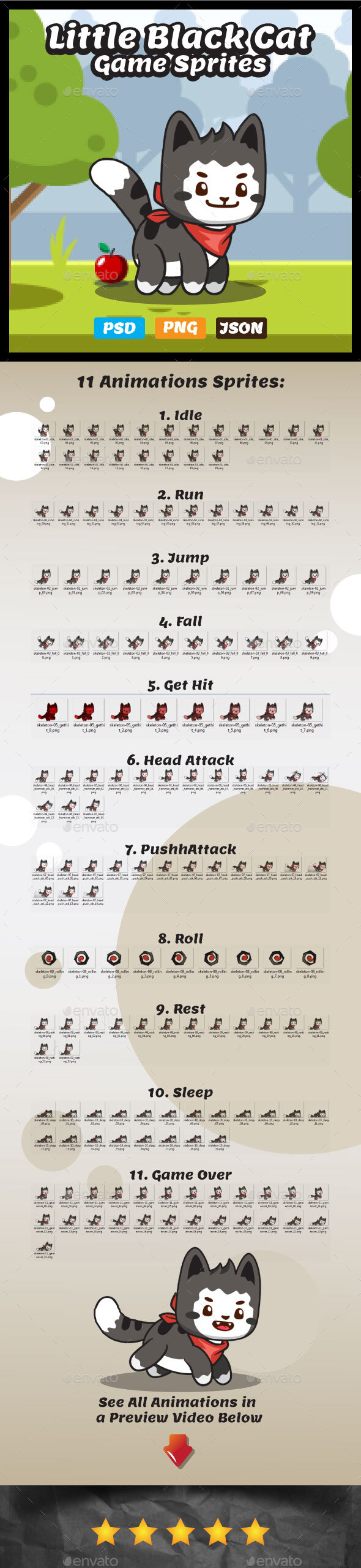 Running 2D Game Sprites & Sheet Templates from GraphicRiver