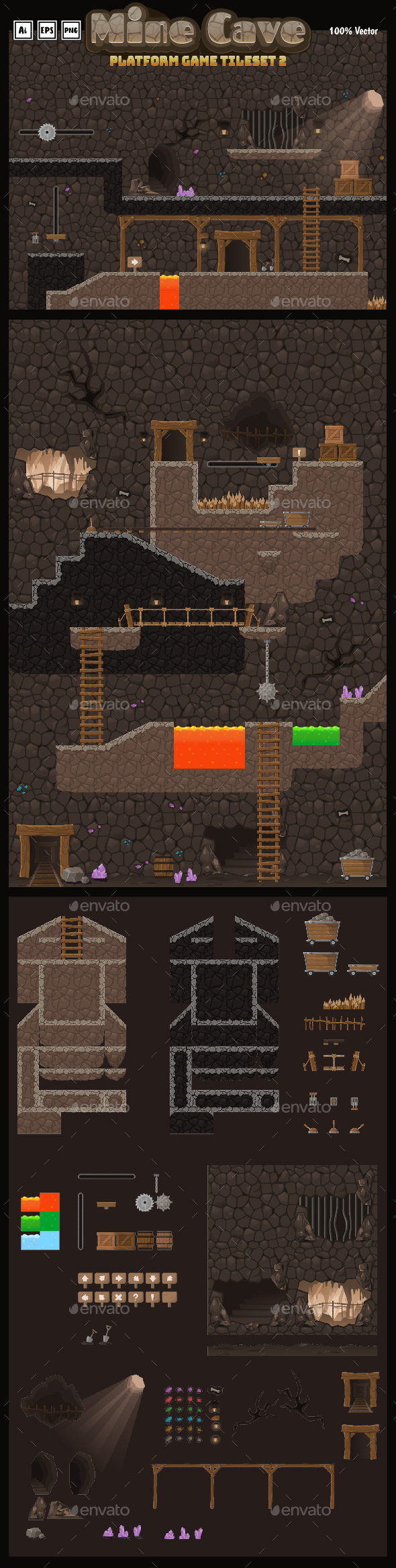 Cave 2D Game Assets from GraphicRiver