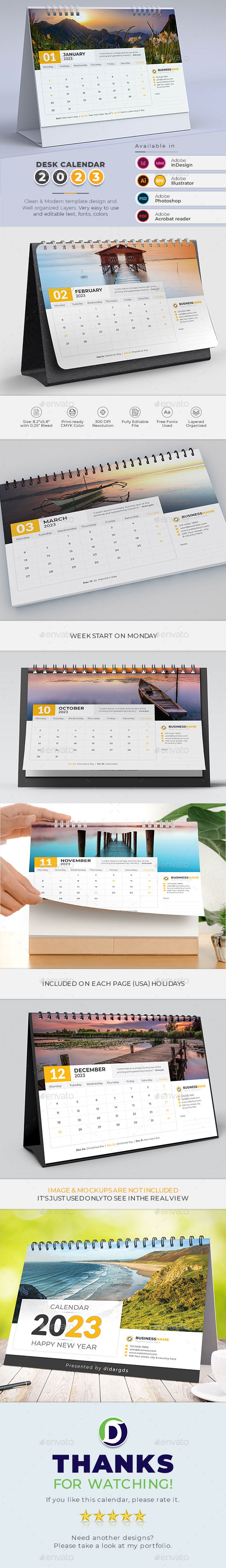 Calendar Templates & Designs from GraphicRiver