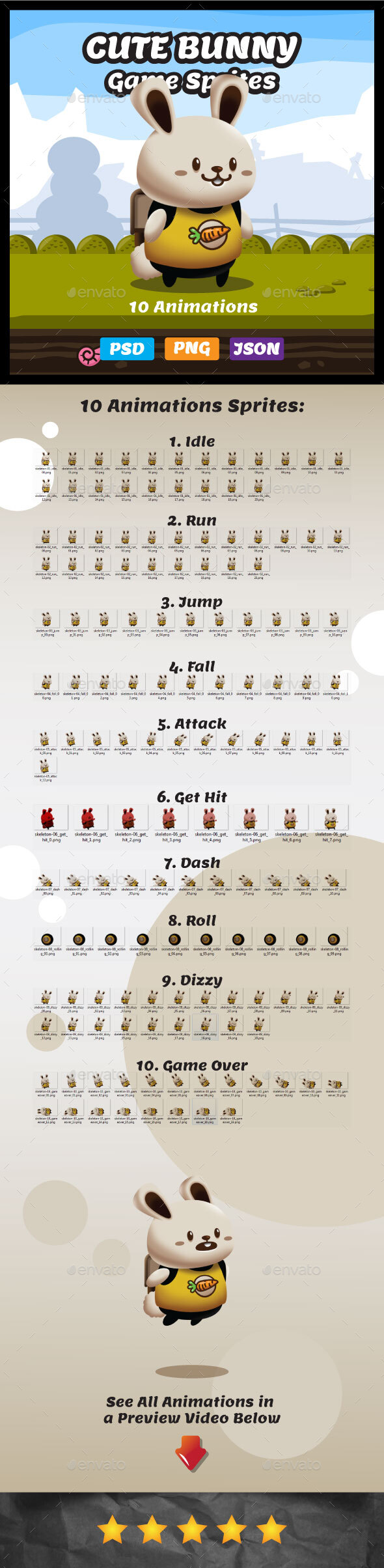 Rabbit Game Assets | GraphicRiver