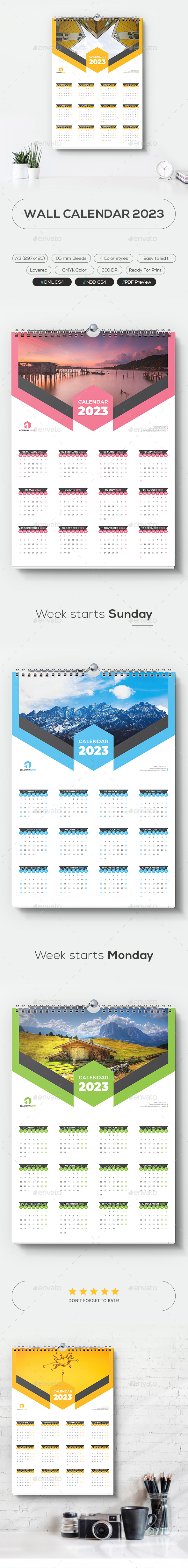 Calendar Templates & Designs from GraphicRiver