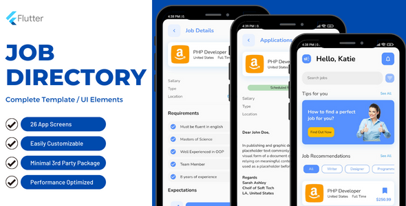 Flutter Job Mobile App Templates | CodeCanyon