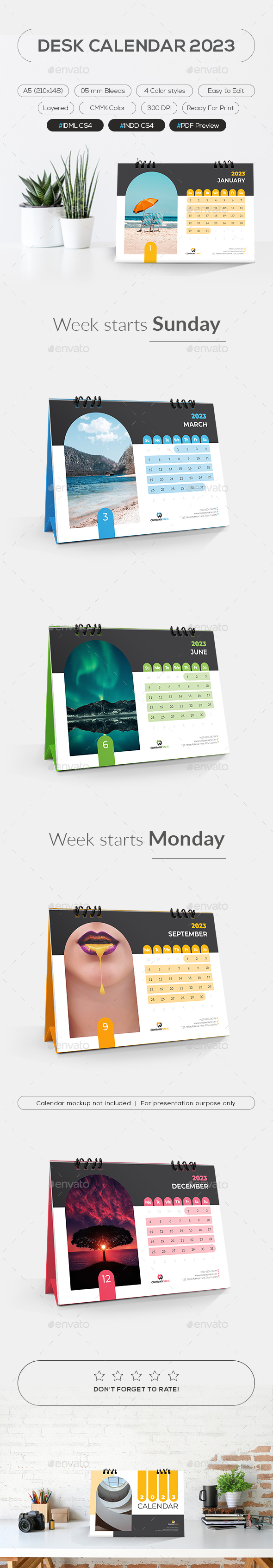Calendar Templates & Designs from GraphicRiver
