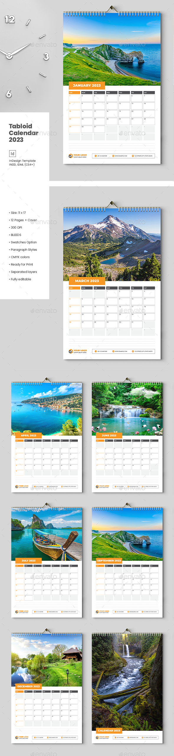 Calendar Templates & Designs from GraphicRiver