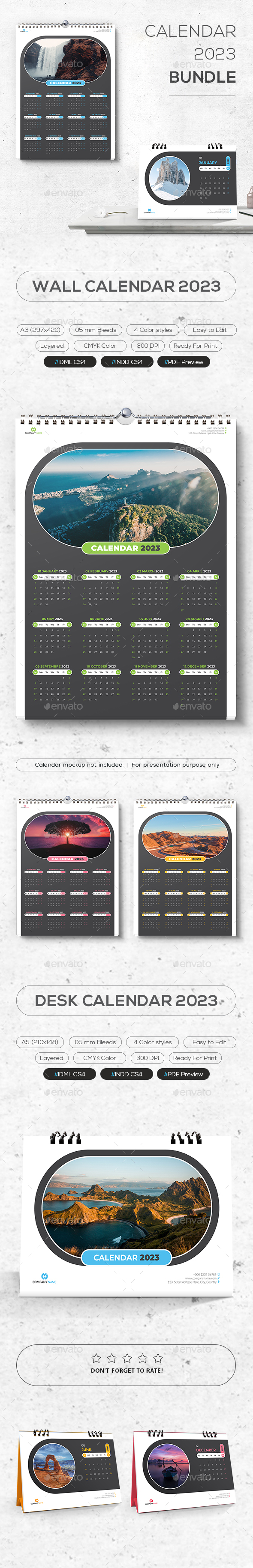 Calendar Templates & Designs from GraphicRiver