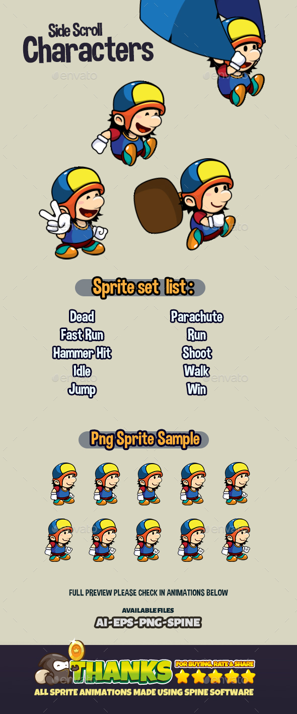Game Sprites & Sheet Templates from GraphicRiver