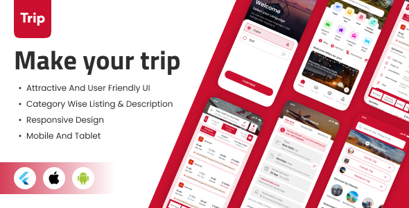 MakeMyTrip clone - Booking App Flutter App UI Kit | Graphicfort