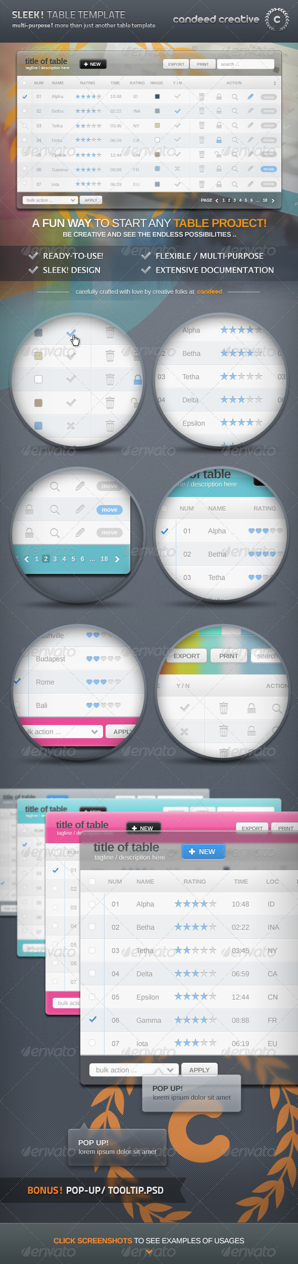 Table Templates from GraphicRiver