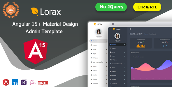 Lorax - Angular 15+ Material Design Admin Template | Graphicfort