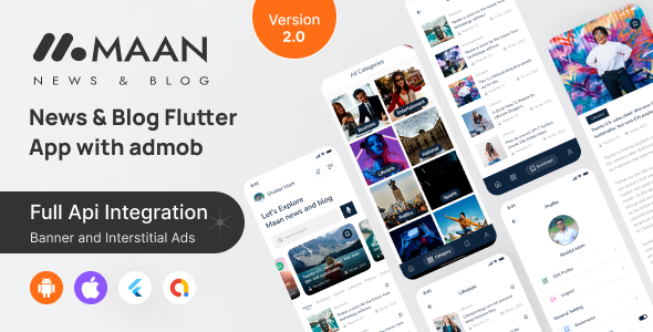 Maan News Laravel Magazine Blog And News Flutter Full App With Android And Ios Admob Digitals