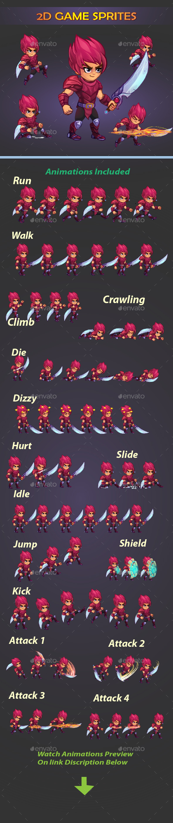 Rpg Game Sprites & Sheet Templates | GraphicRiver