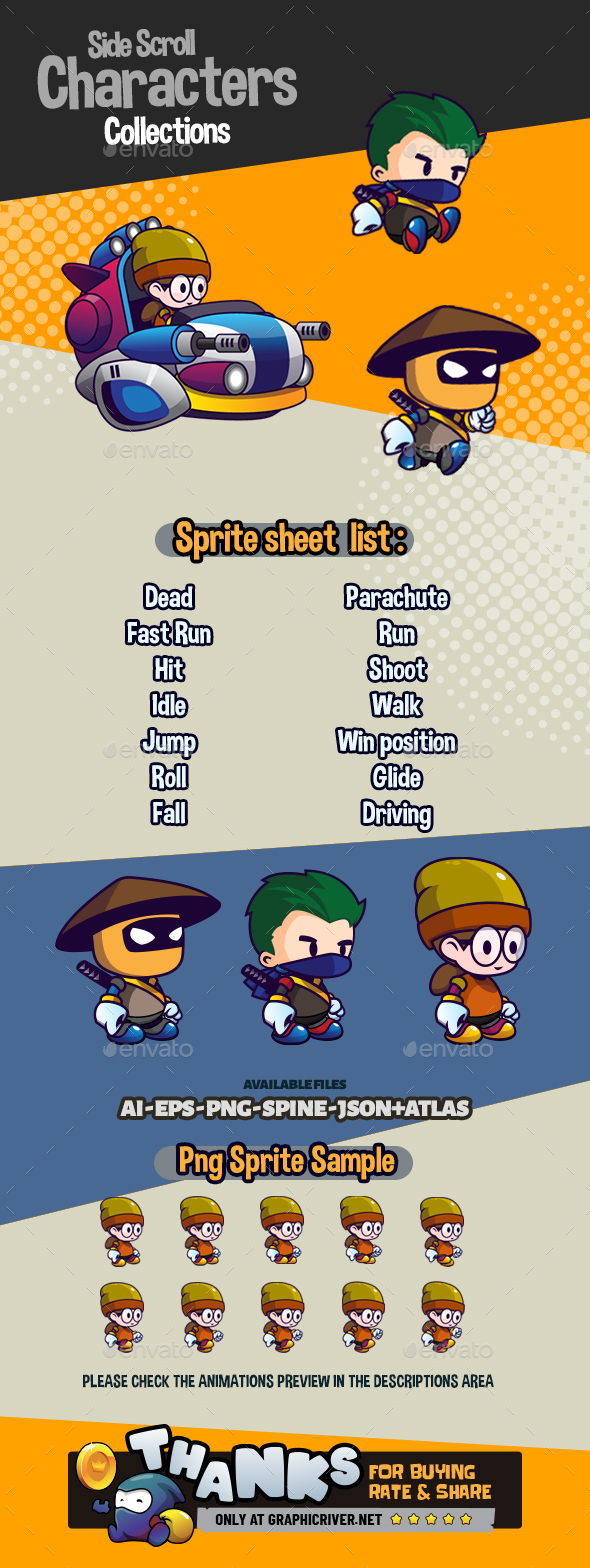 Game Sprites & Sheet Templates from GraphicRiver