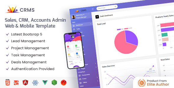 Crms Sales Crm Accounts Admin Bootstrap Template Html Laravel Vuejs Reactjs Angular 0152