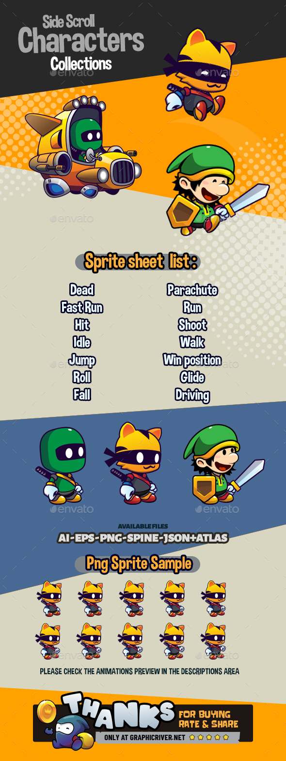 Game Sprites & Sheet Templates from GraphicRiver