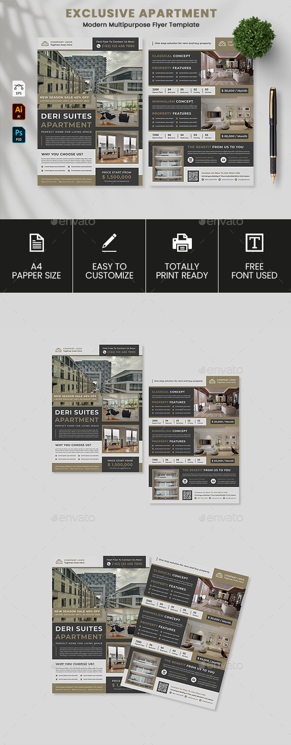 Apartments Graphics, Designs & Templates | GraphicRiver