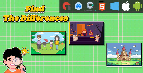 Find The 6 Differences Html5 Game Web Mobile And Fb Instant Gamesc3p And Html5 Graphicfort