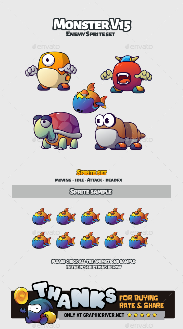 Game Sprites & Sheet Templates from GraphicRiver