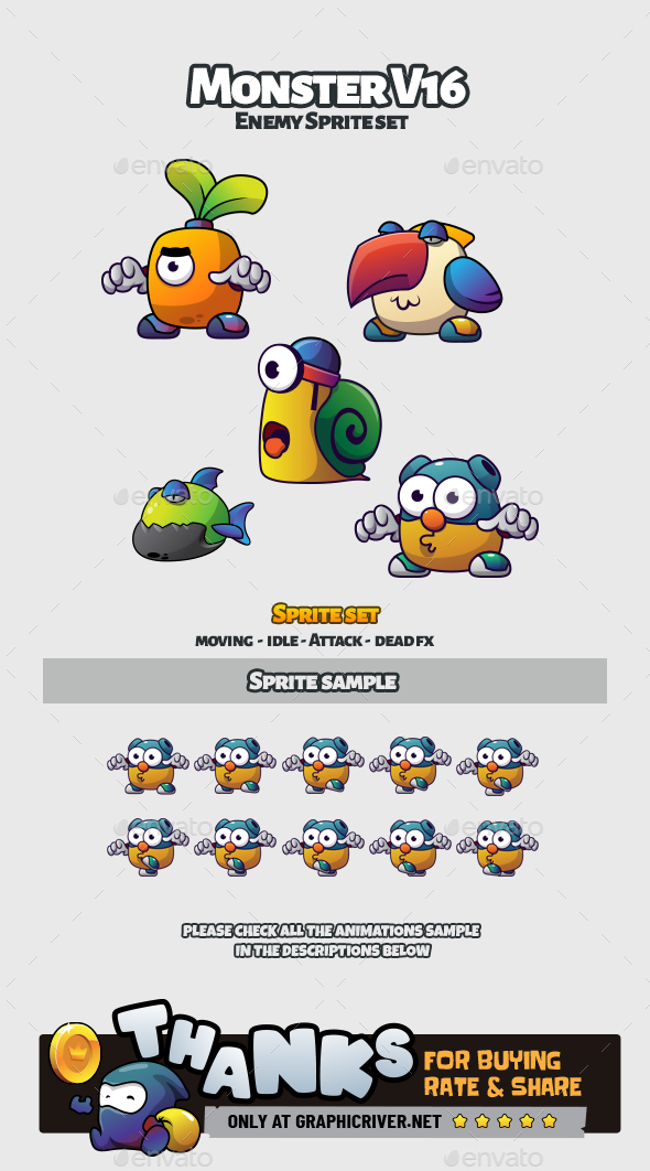 Game Sprites & Sheet Templates from GraphicRiver