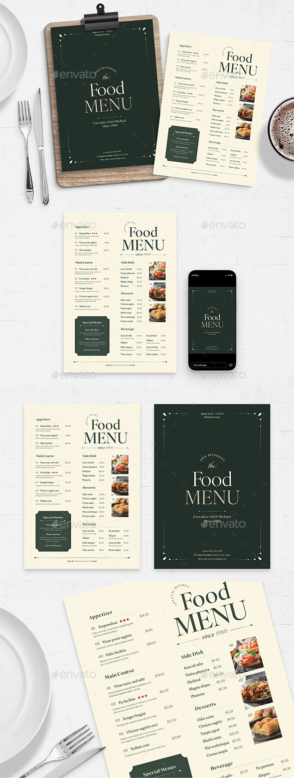 Elegant Menu Template - Rocket Eleven Store