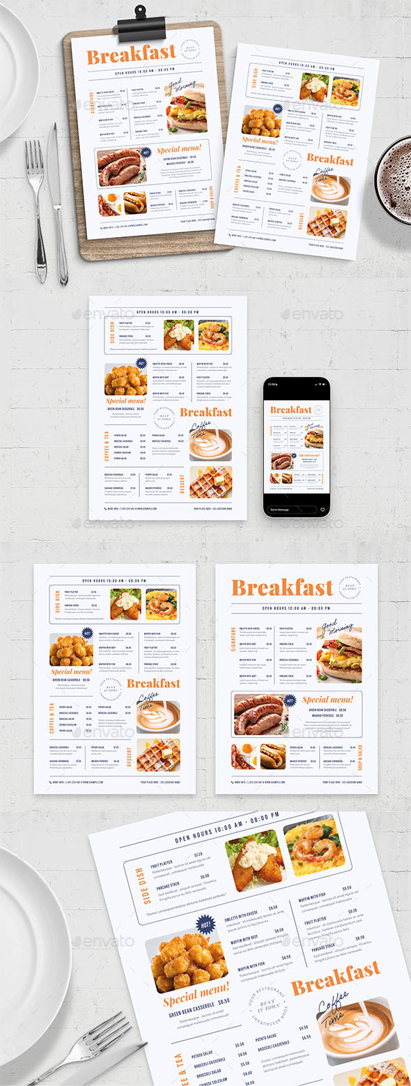 Breakfast Menu Template - Rocket Eleven Store