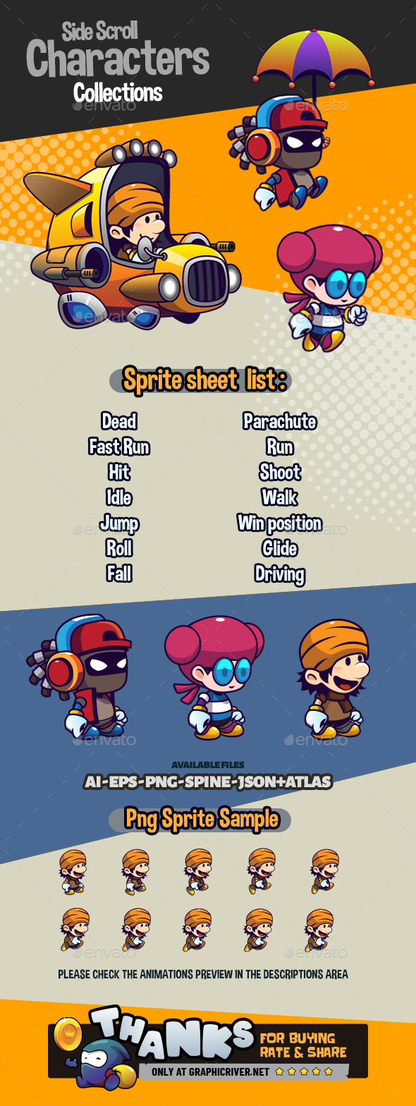 Game Sprites & Sheet Templates from GraphicRiver