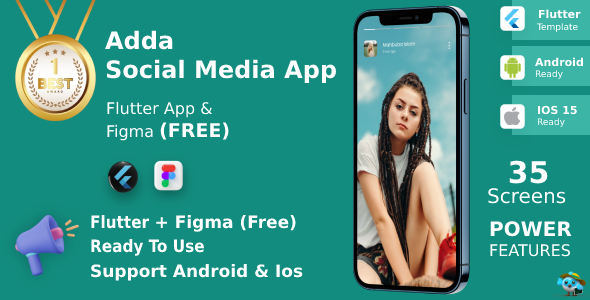 Flutter Social Network Mobile App Templates Codecanyon