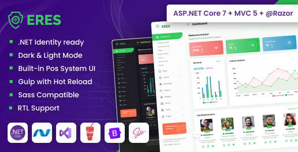 Eres Asp Net Core And Mvc Hospital Admin Dashboard Template Graphicfort