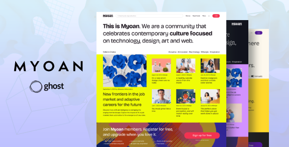 Myoan - Magazine Ghost Blog Theme | Graphicfort