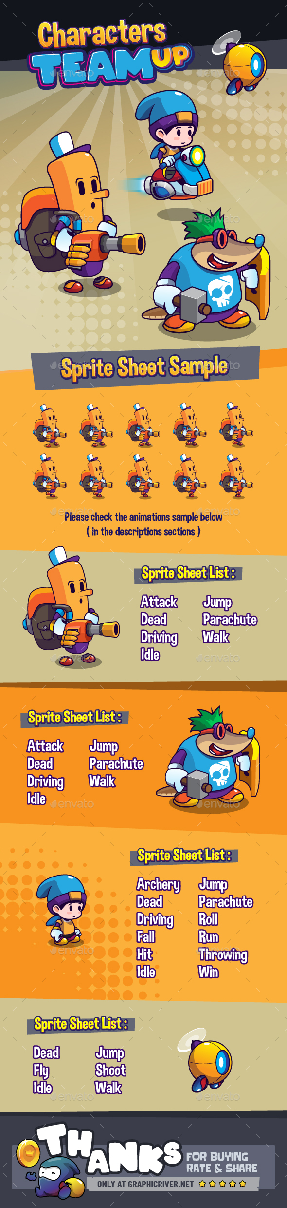 Game Sprites & Sheet Templates from GraphicRiver