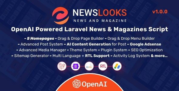 Newslooks Openai Powered Laravel News And Magazines Script Digitals