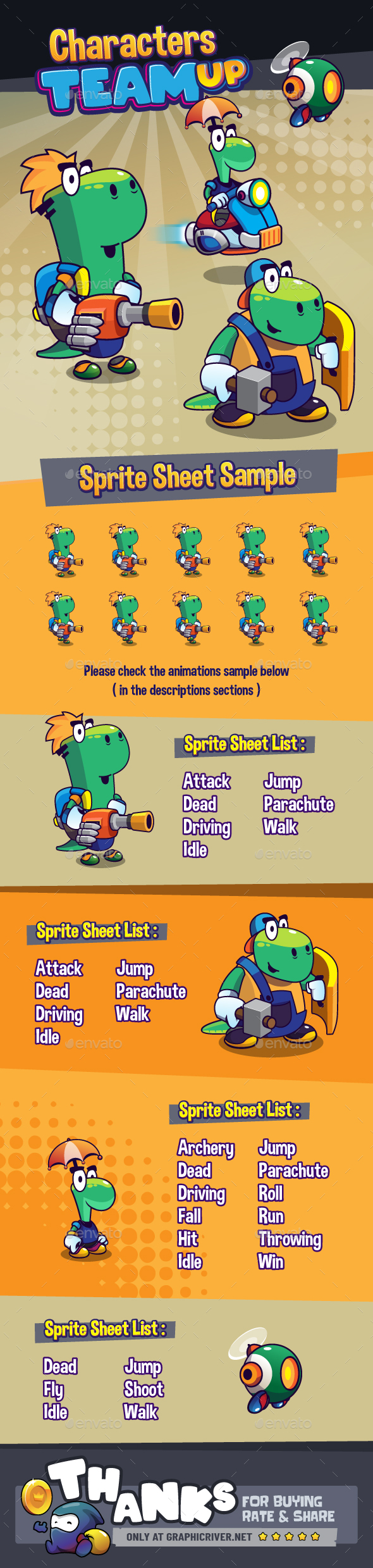 Game Sprites & Sheet Templates from GraphicRiver