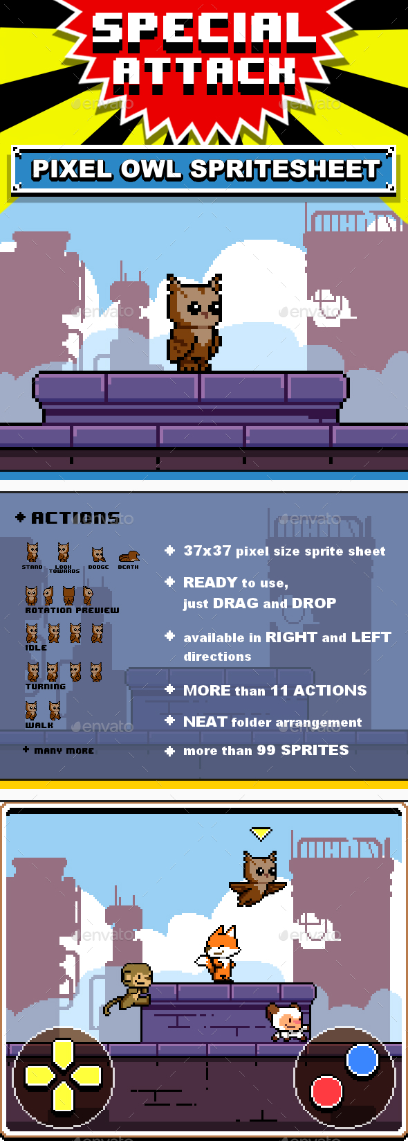 Attack Sprite Game Sprites & Sheet Templates from GraphicRiver