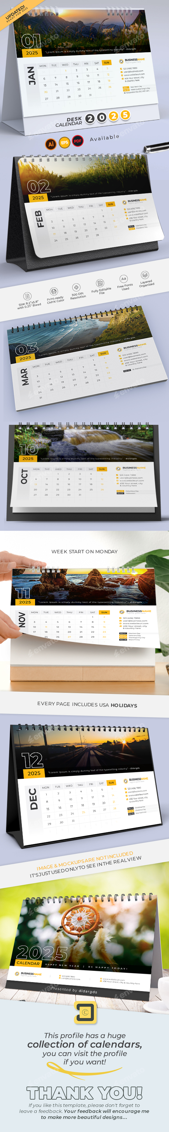 Calendar Templates & Designs from GraphicRiver